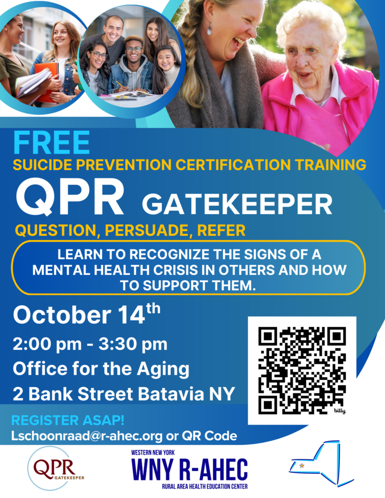 QPR Gatekeeper Suicide Prevention Training – NYSARH